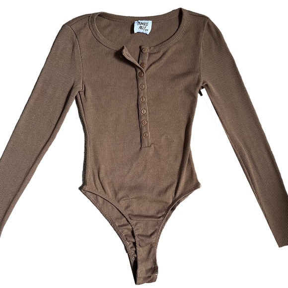 Princess Polly | Tops | Princess Polly Brown Henley Button Down ...